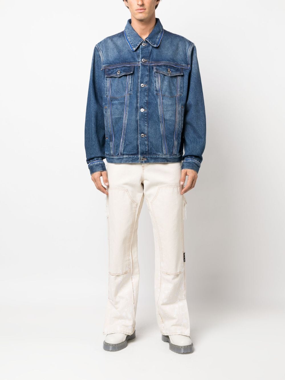 OFF-WHITE Off-White Zip-Embellished Denim Jacket