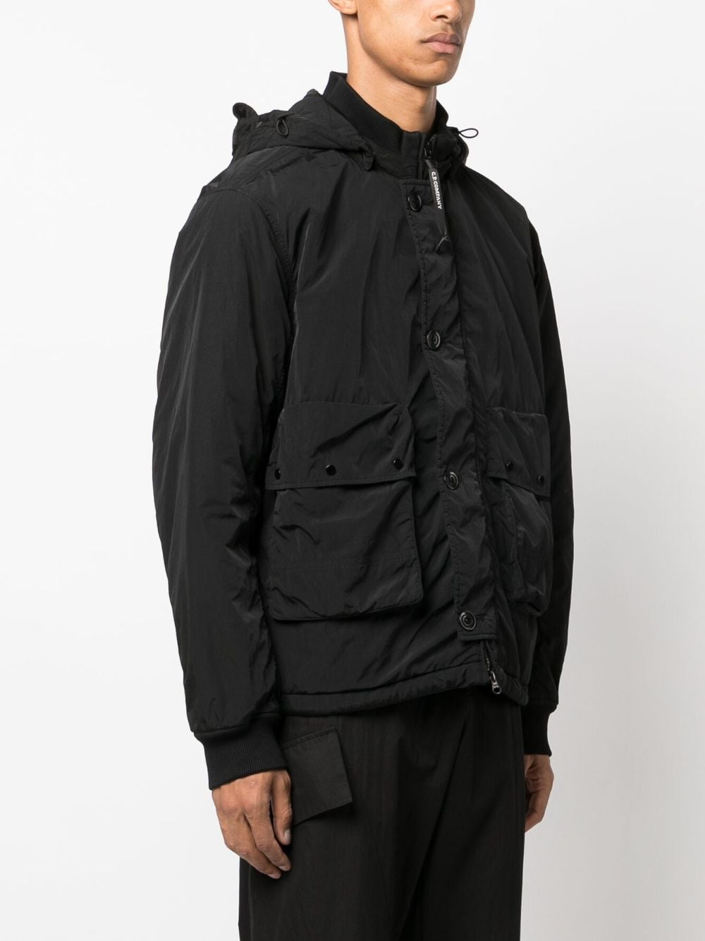 C.P. Company Chrome-R Goggle Bomber Jacket In Black - 30% Off