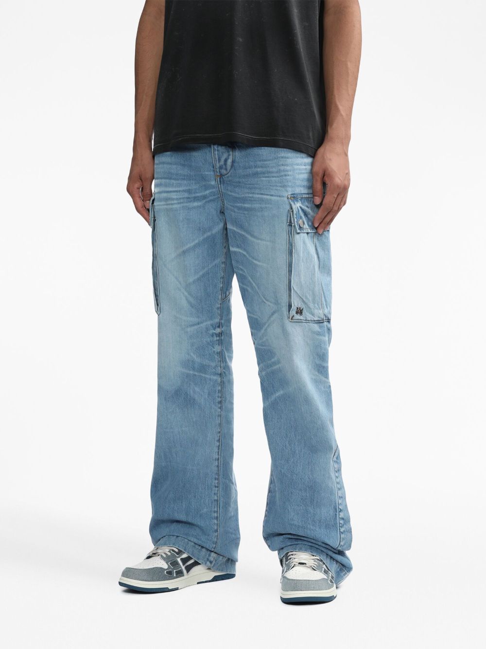 Amiri M65 Cargo Kick Flare Jeans In Blue - 60% Off | Editorialist