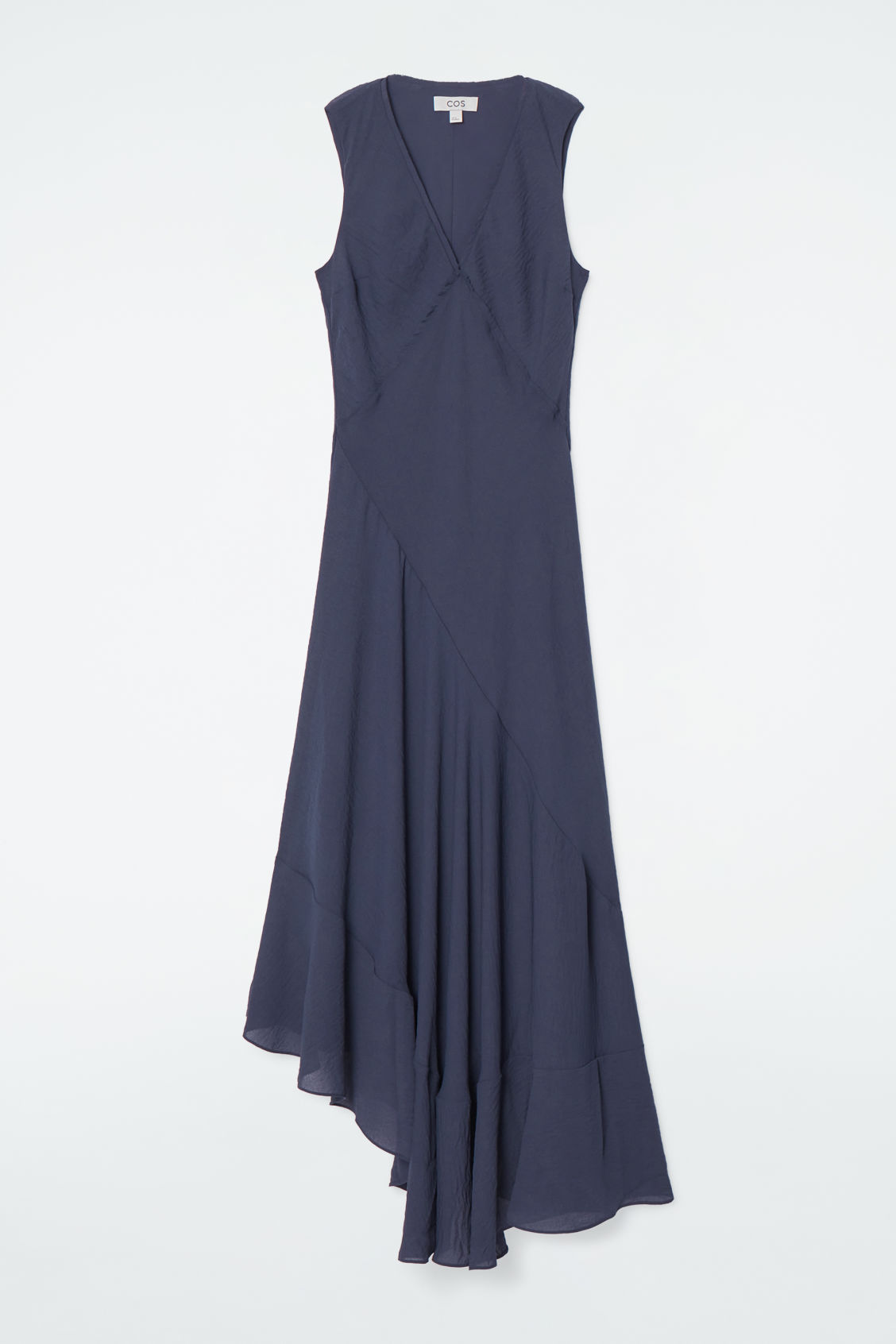 Cos Floaty Asymmetric Midi Dress In Blue - 60% Off | Editorialist