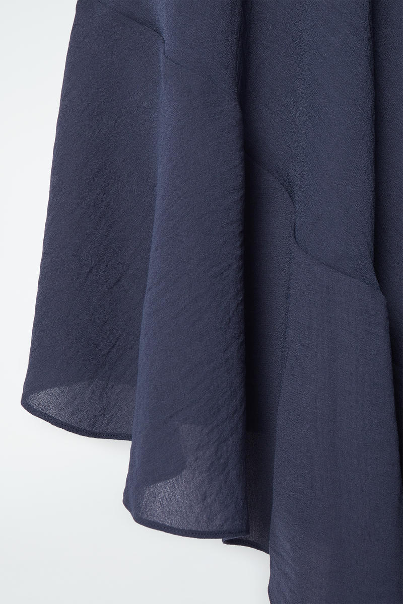 Cos Floaty Asymmetric Midi Dress In Blue - 60% Off | Editorialist