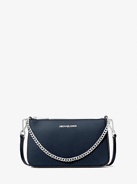 Michael Kors Jet Set Medium Saffiano Leather Crossbody Bag In Blue