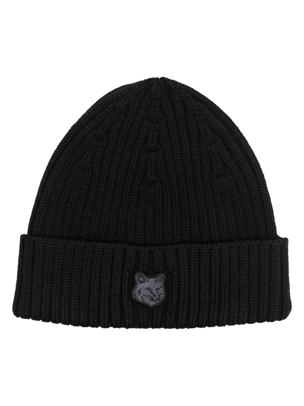 Maison Kitsuné Chillax Fox-Motif Beanie In Black - 23% Off