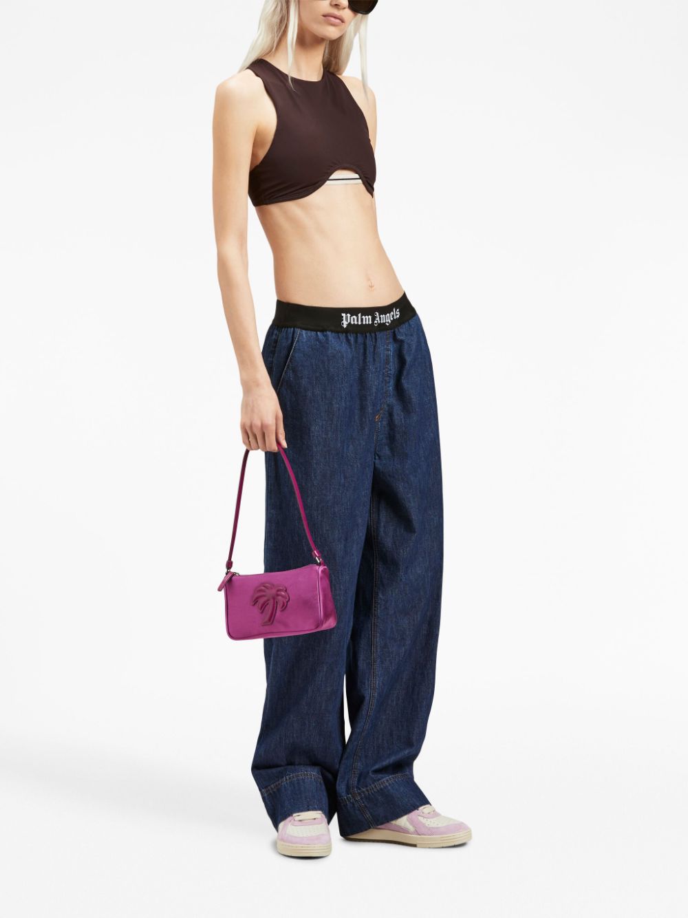 PALM ANGELS Logo-Tape Denim Pajama Bottoms