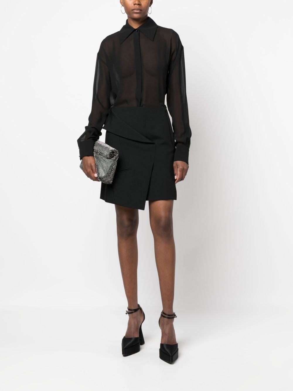 GENNY Genny Semi-Sheer Silk Shirt