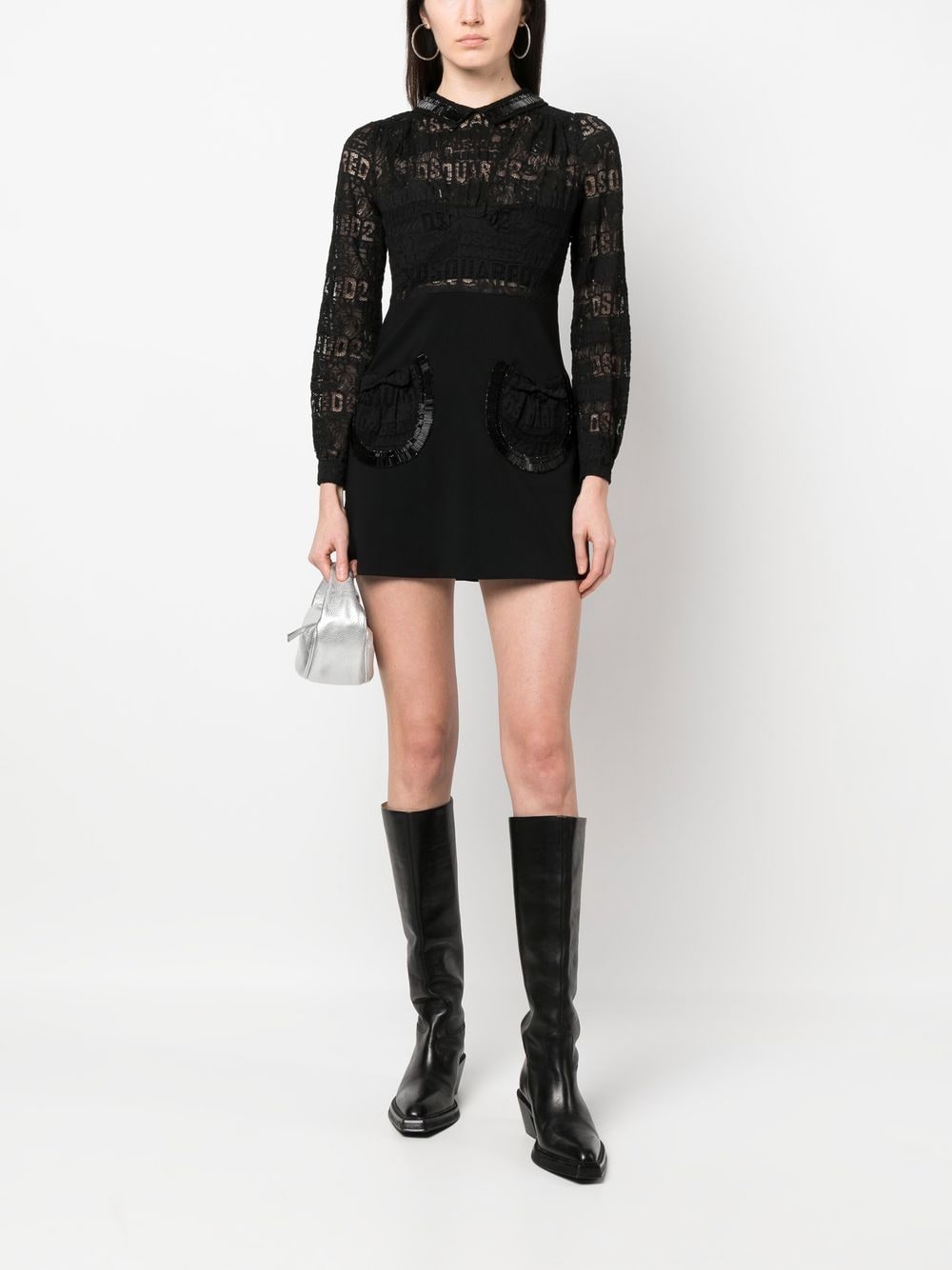 DSQUARED2 DSQUARED2 logo-lace minidress