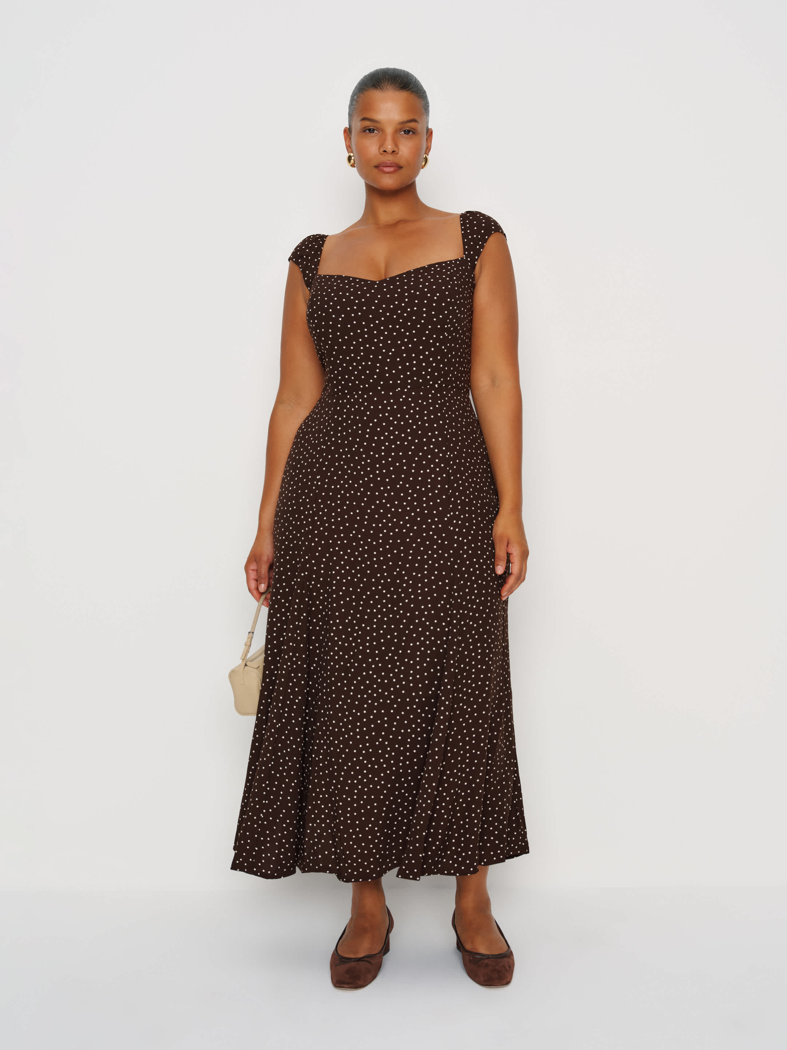 red ribbed knit dress Alessia Ribbed Knit Midi Dress in Scarlet Red L main image 1