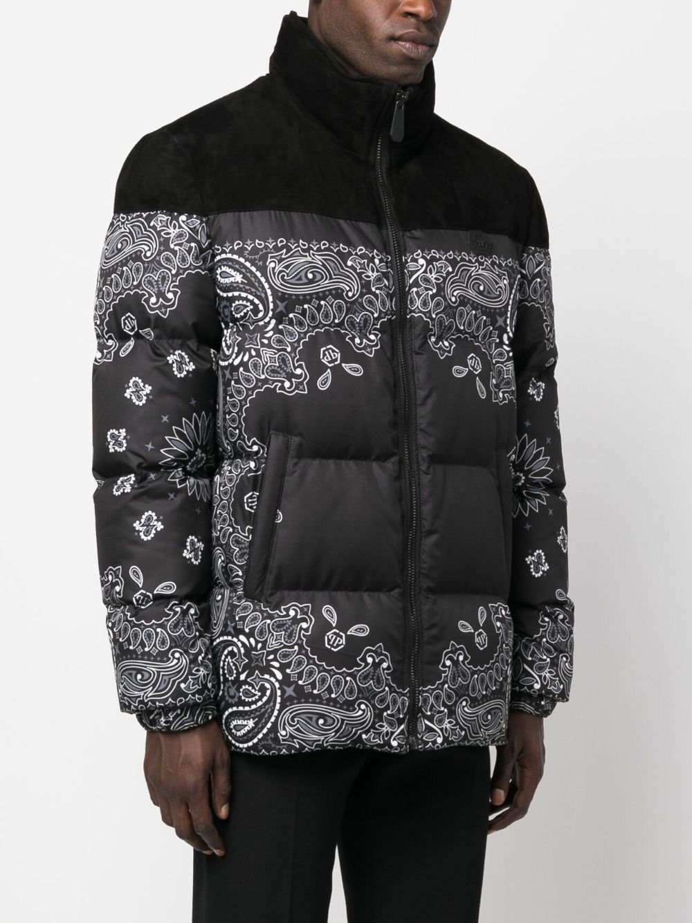 Readymade Bandana-Print Padded Down Jacket In Red - 70% Off