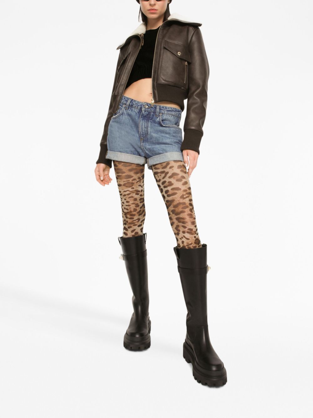 DOLCE & GABBANA Dolce & Gabbana Shearling-Collar Bomber Jacket
