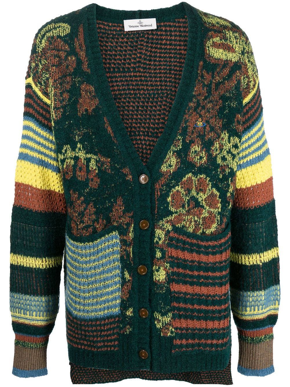 Vivienne Westwood Blurry Crochet-Knit Cardigan - Green | Editorialist