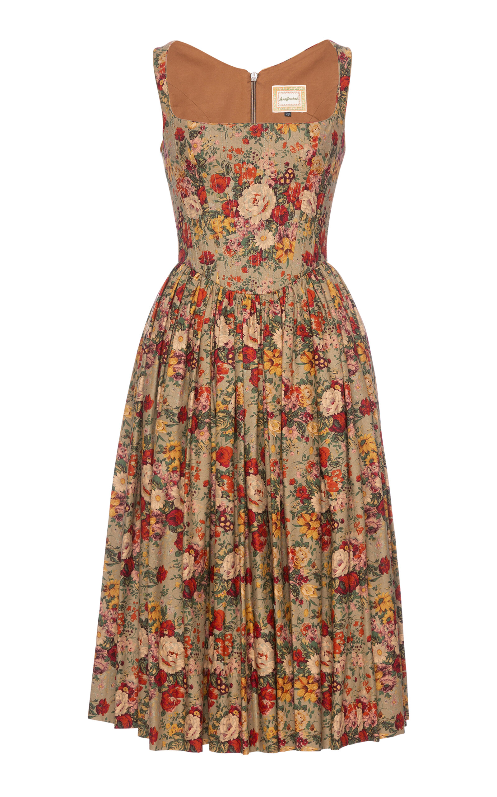 lena hoschek corset dress Lena Hoschek Theodora Corset Cotton Maxi Dress in Purple