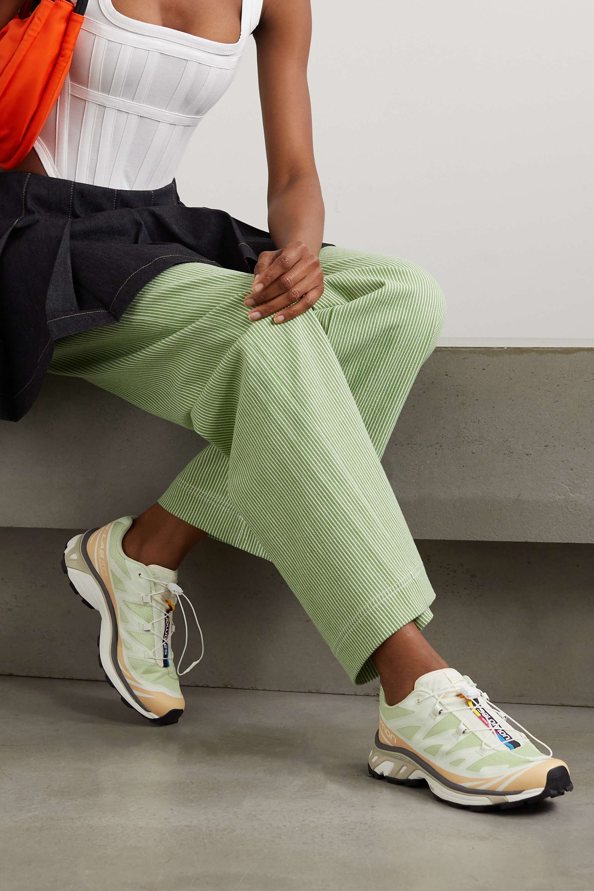 SALOMON Xt-6 Rubber-trimmed Mesh Sneakers - White | Editorialist