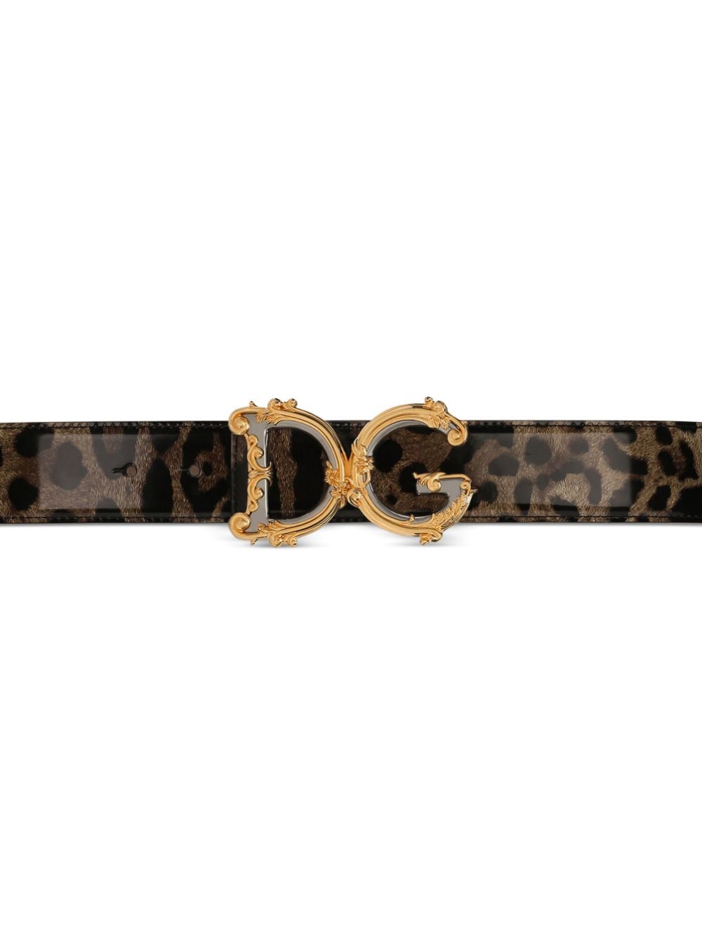Dolce & Gabamma Leopard Print Waist Belt with Gold Buckle DOLCE&GABBANA Authentic Leopard Print Patent Leather Gold  main image 3