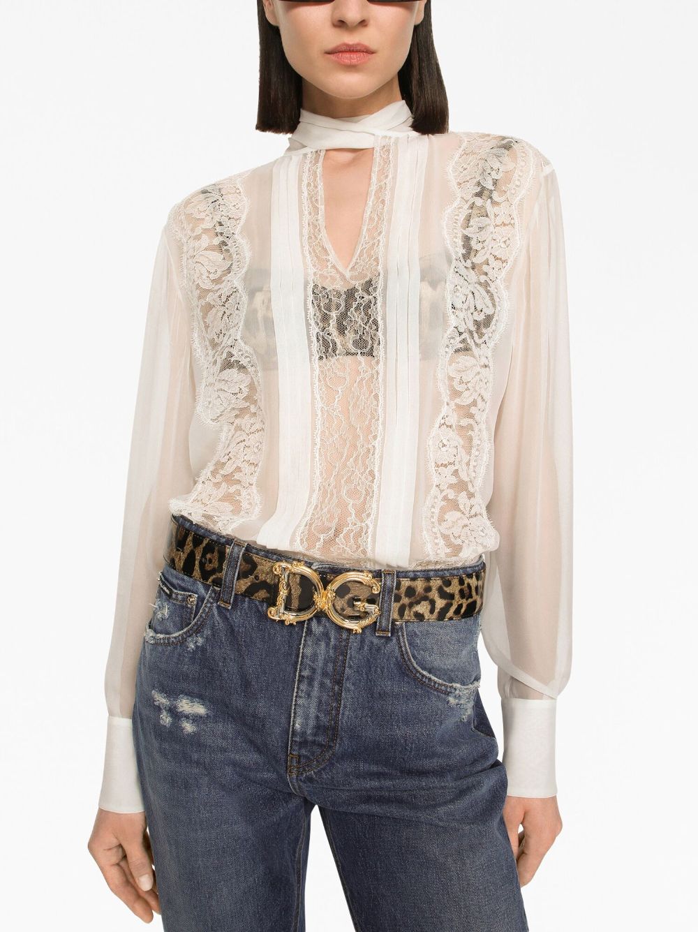 DOLCE & GABBANA Leopard-Print Belt with Logo Buckle
