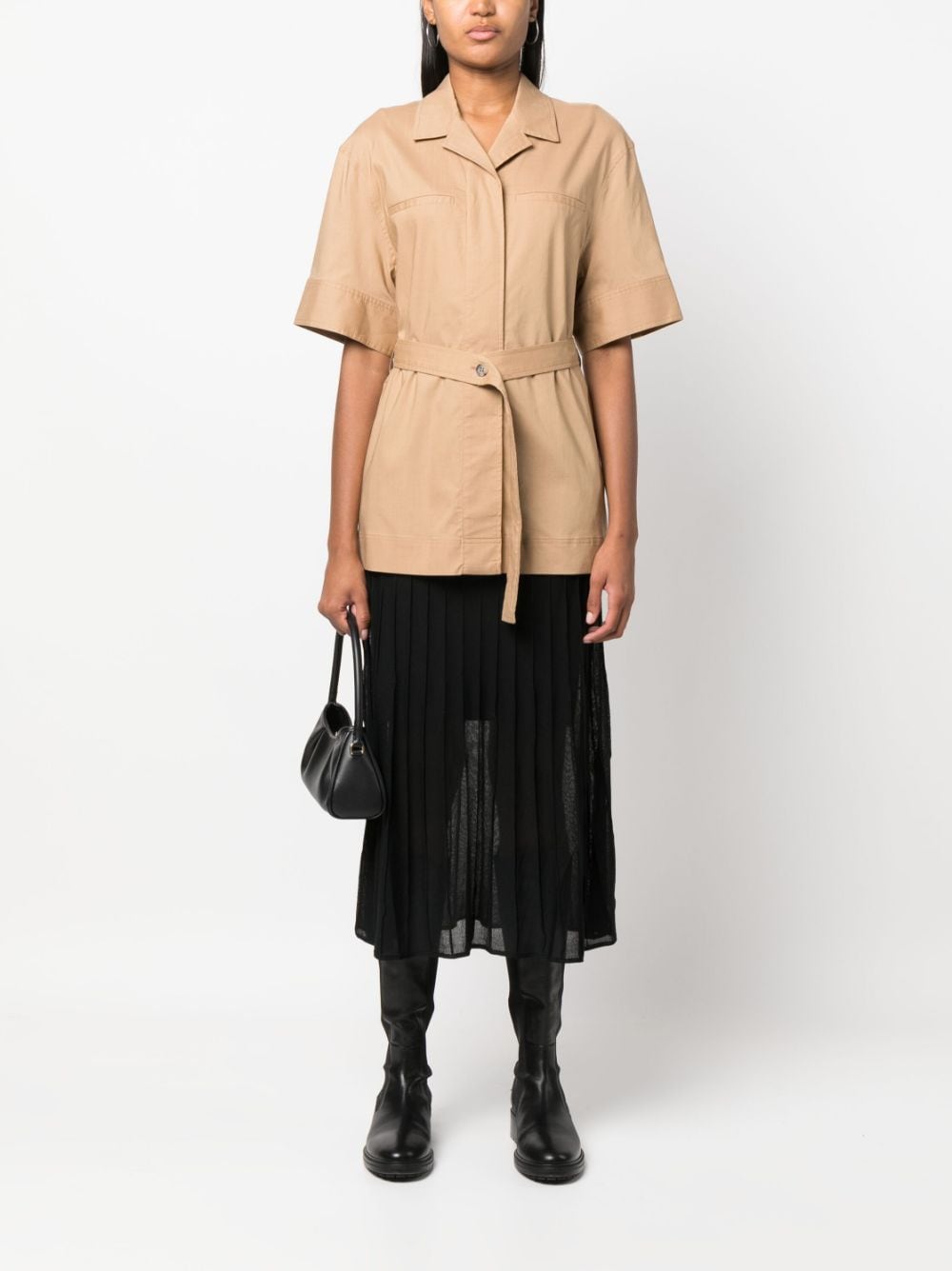 CALVIN KLEIN Notched-Collar Belted Shirt