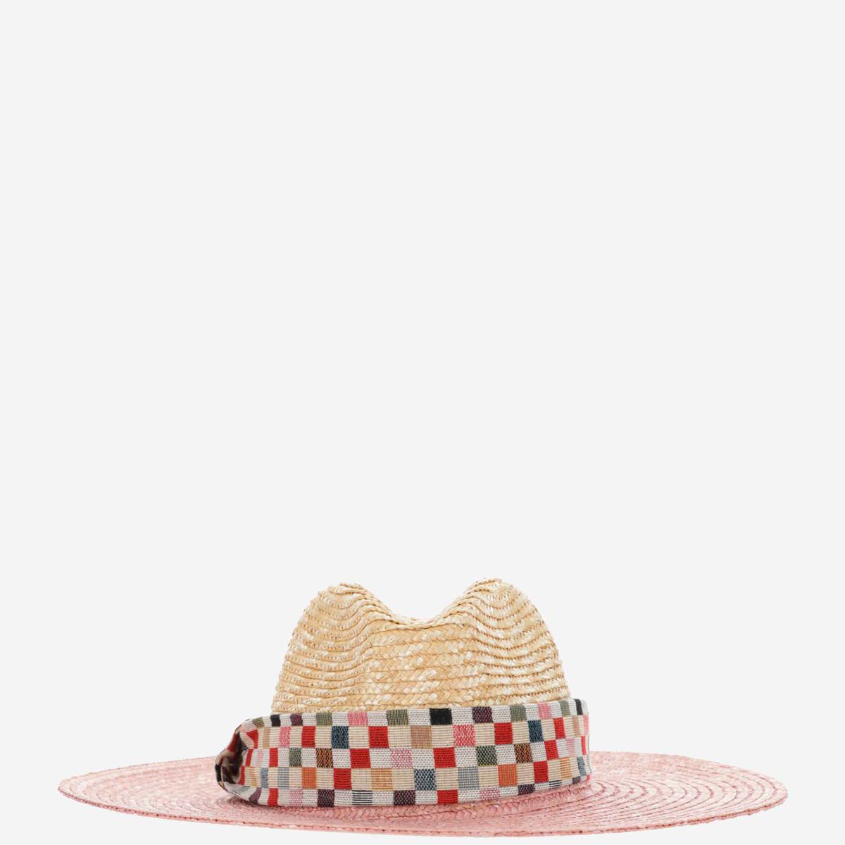 Alexia Alvarez De Toledo Straw Sombrero With Checked Belt In 