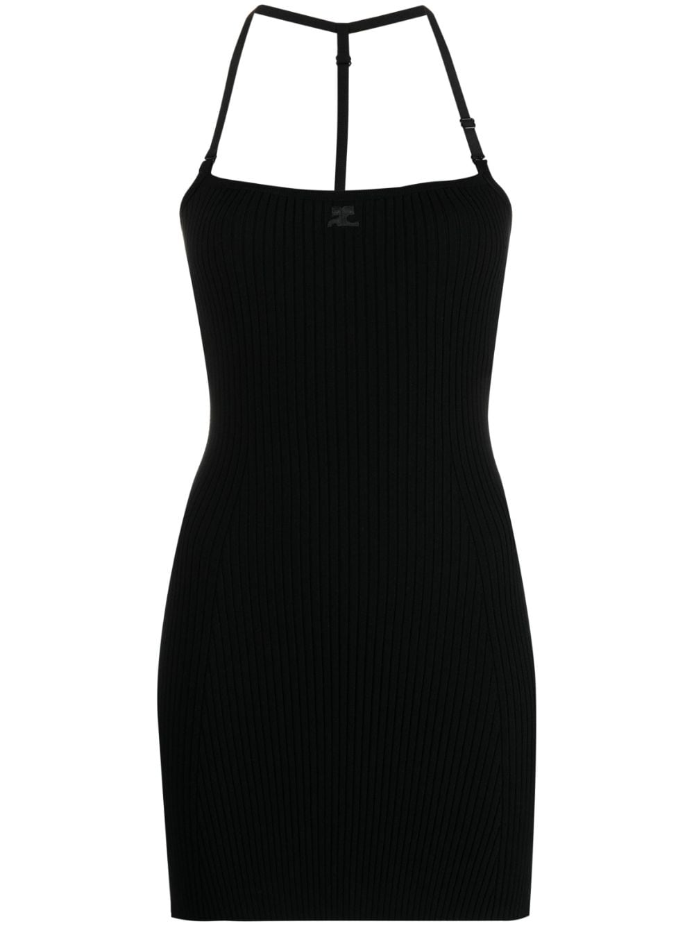 strapless open back dress Black Ribbed Knit Scoop Neck Long Sleeve Mini Dress