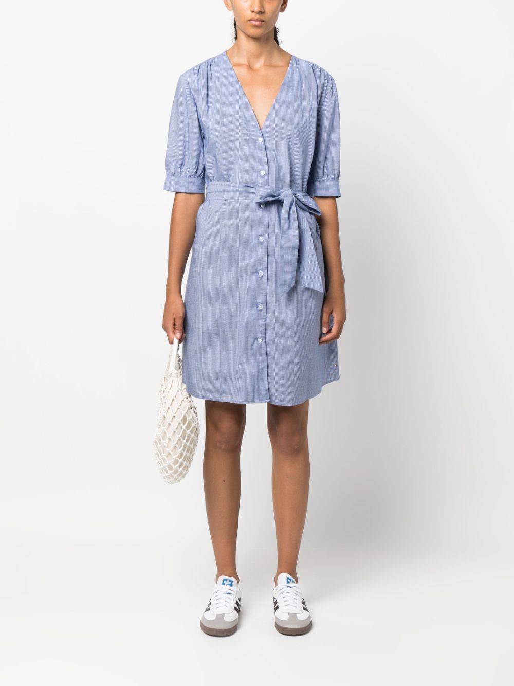 TOMMY HILFIGER Tommy Hilfiger Striped Belted Shirt Dress