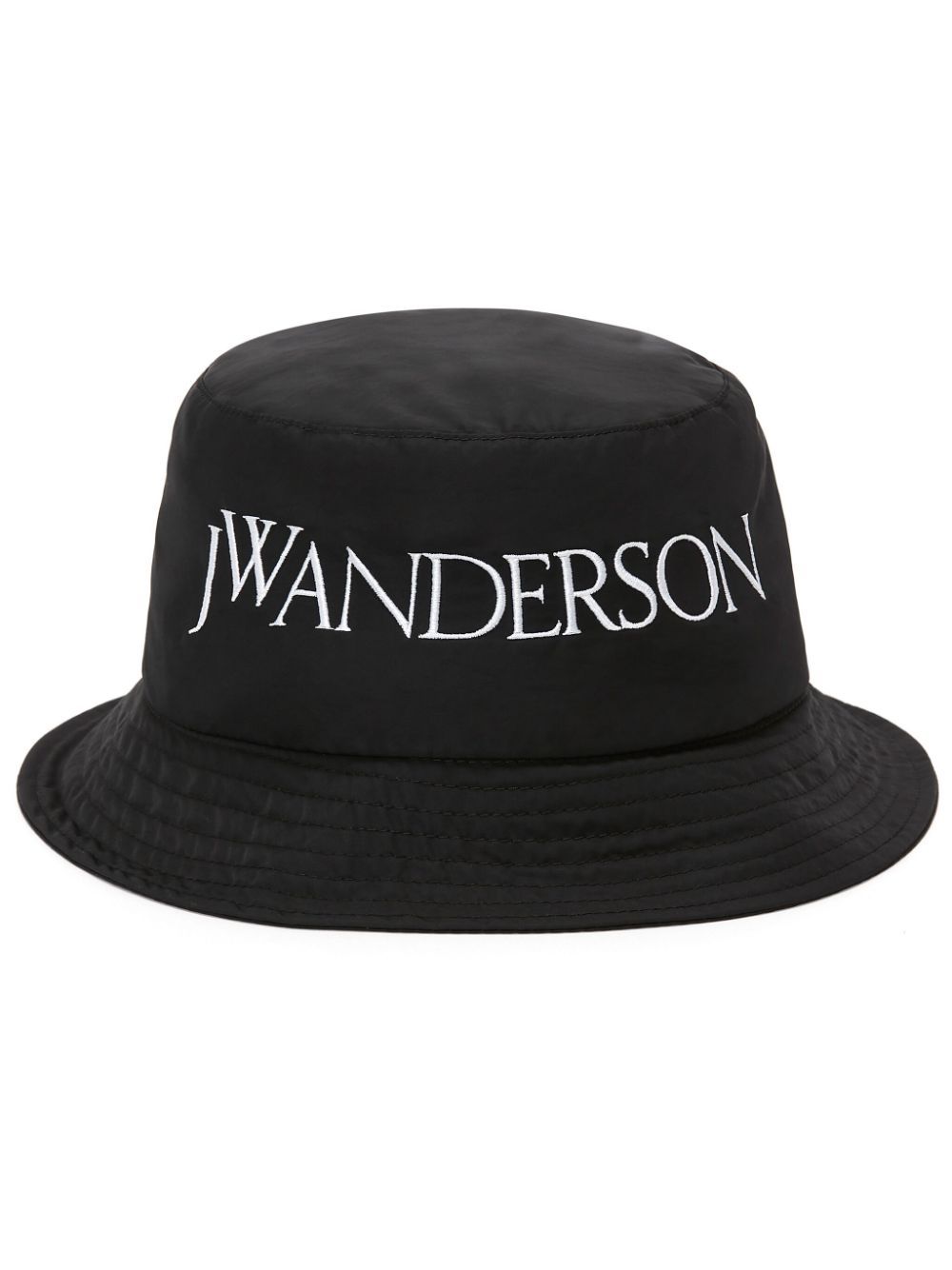 JW Anderson Black Bucket Hat with Branded Ties JW Anderson - Knitted cotton-blend bucket hat JW Anderson main image 4