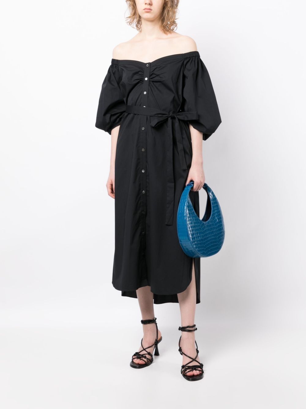 STAUD STAUD Reese Off-Shoulder Stretch Cotton Dress