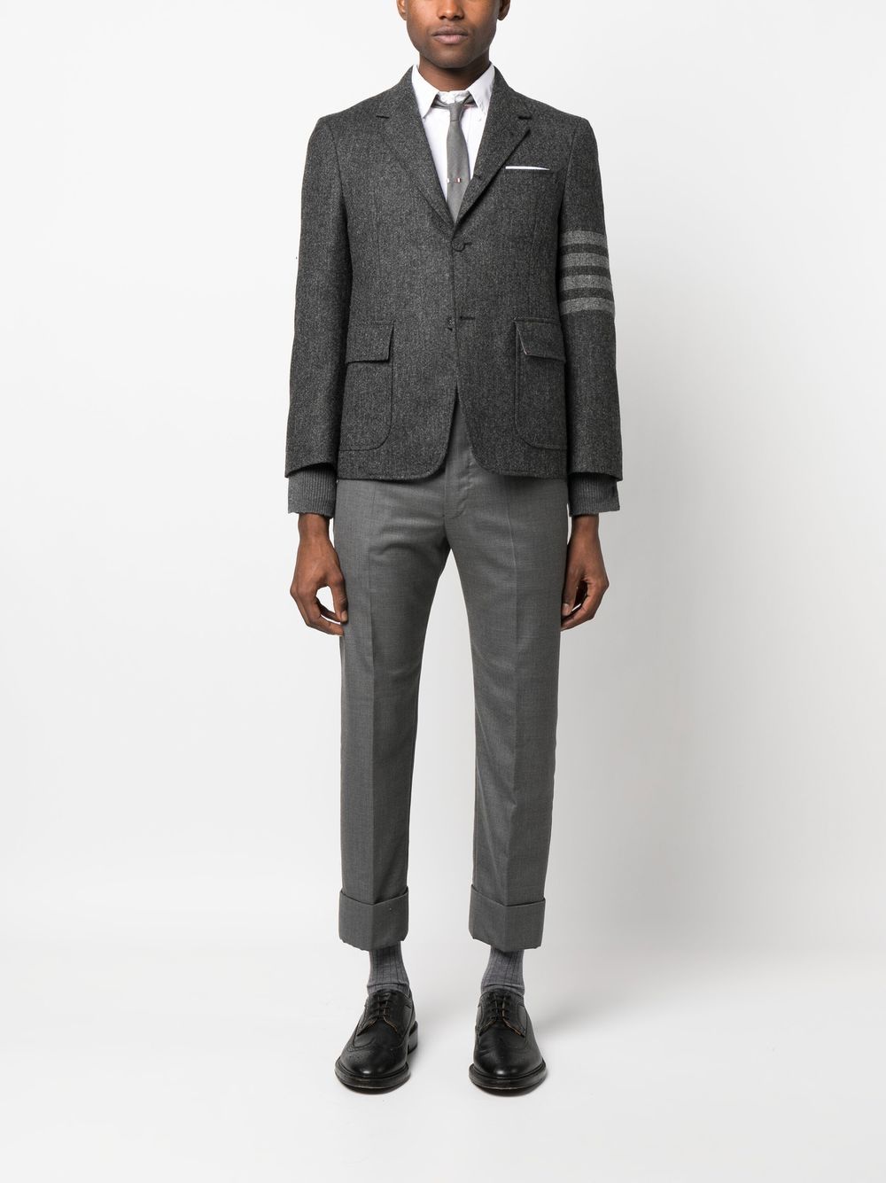 THOM BROWNE stripe-detail single-breasted blazer