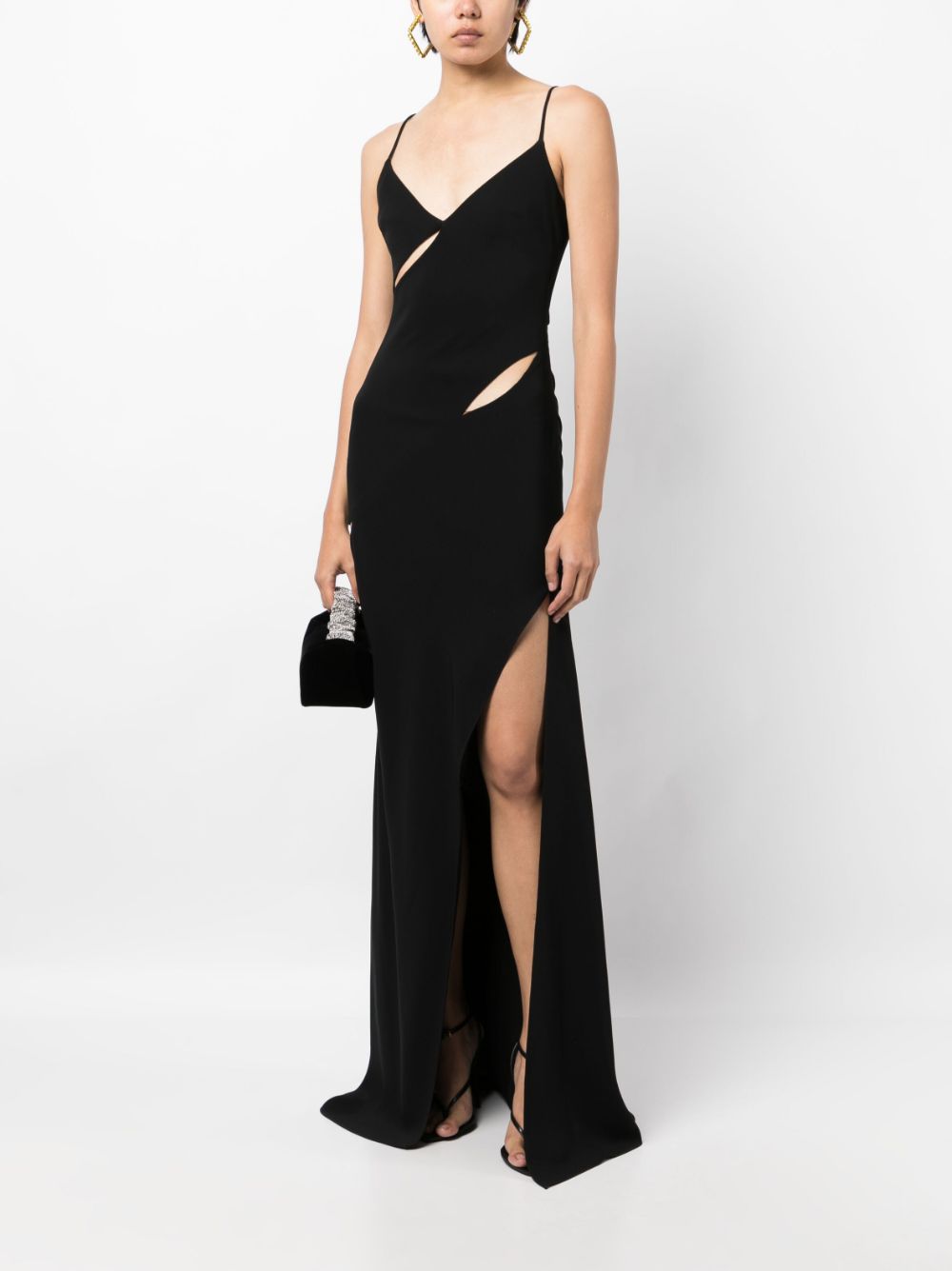 monse cut out detailing maxi slip dress Oat Texture Petal Long Slip Dress