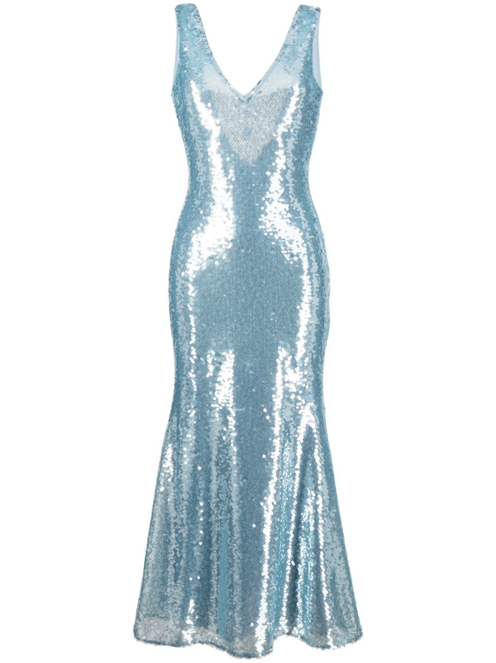 Self-Portrait Sequinned Midi Dress In Blue - 40% Off | Editorialist