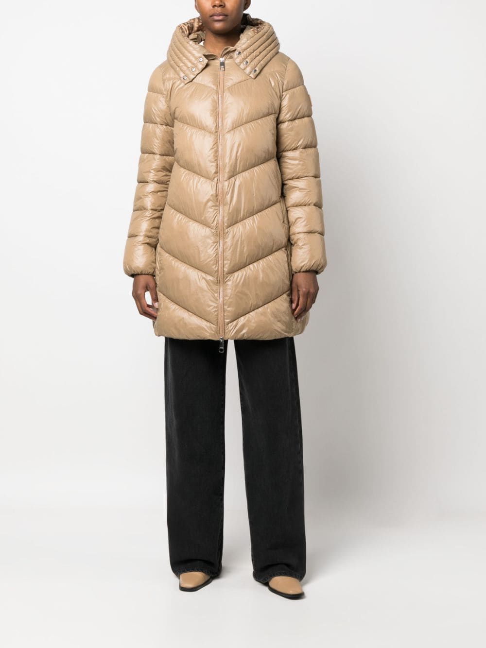 BOSS BOSS Funnel-Neck Quilted Raincoat