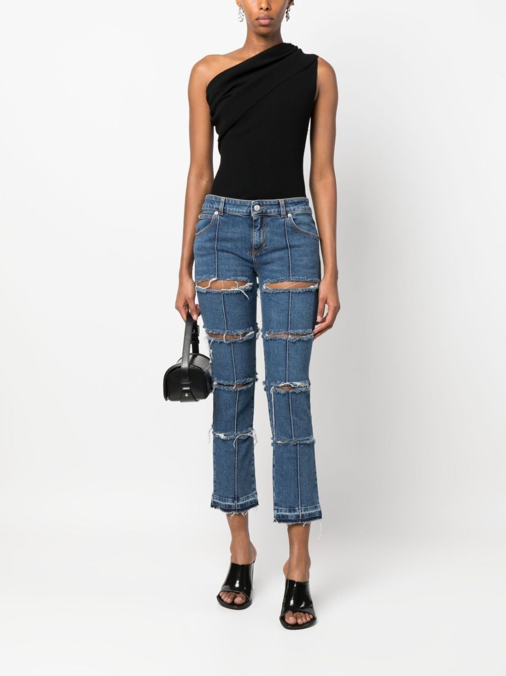 ALEXANDER MCQUEEN Alexander McQueen Distressed Cropped Jeans
