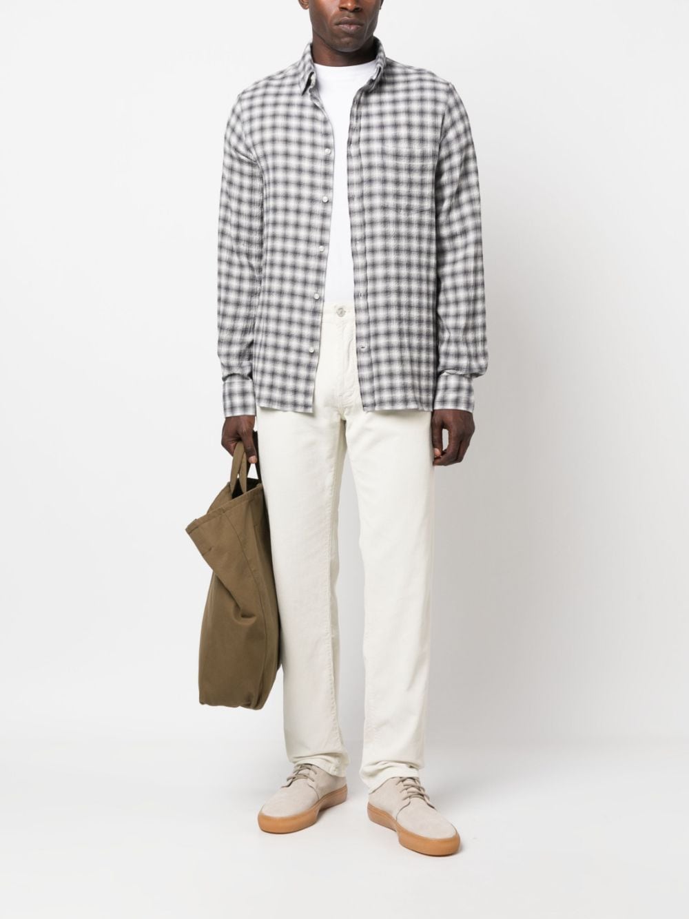 OFFICINE GÉNÉRALE graphic-print seersucker shirt