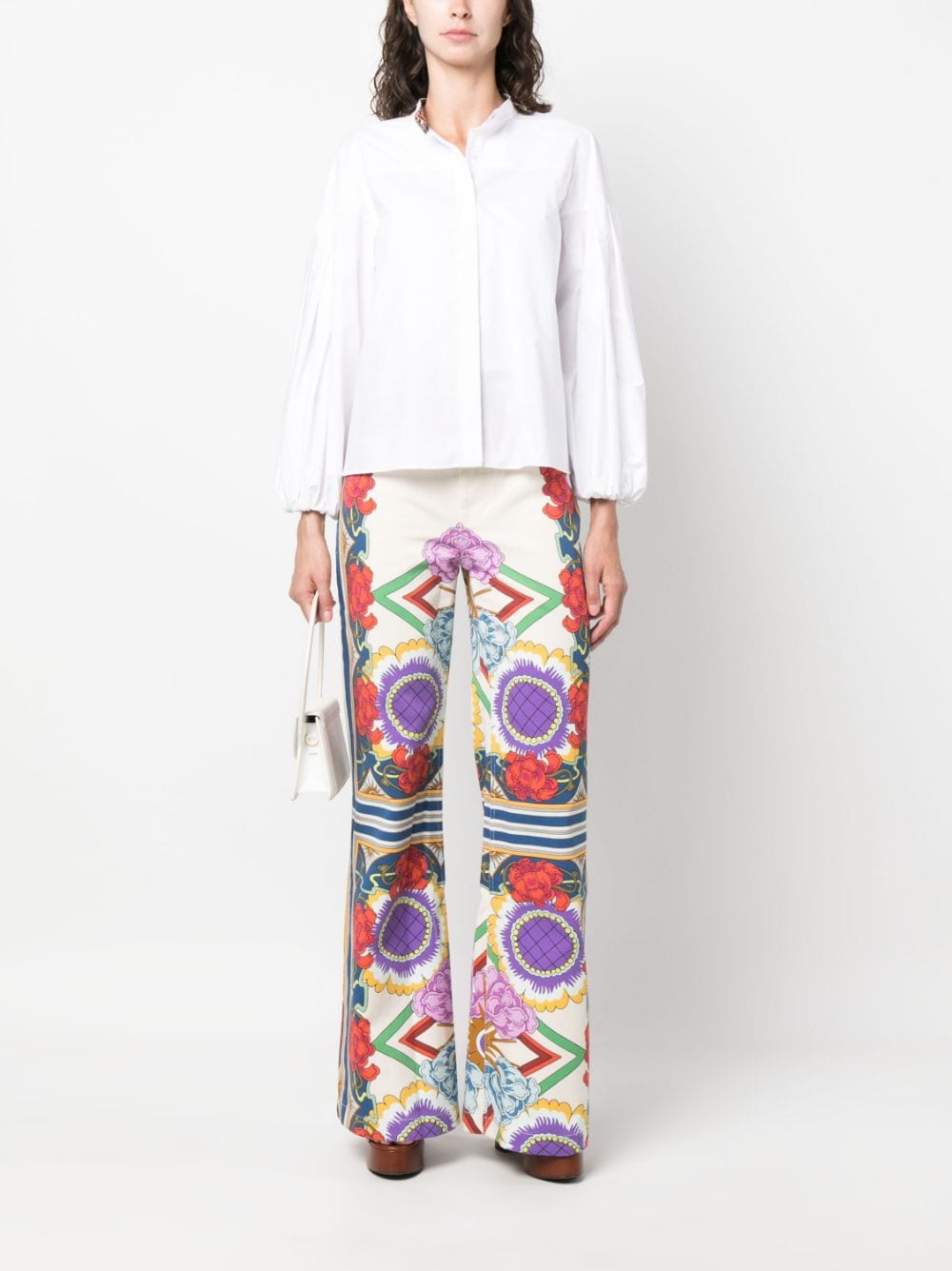 LA DOUBLEJ La DoubleJ Liberty-Print Flared Jeans