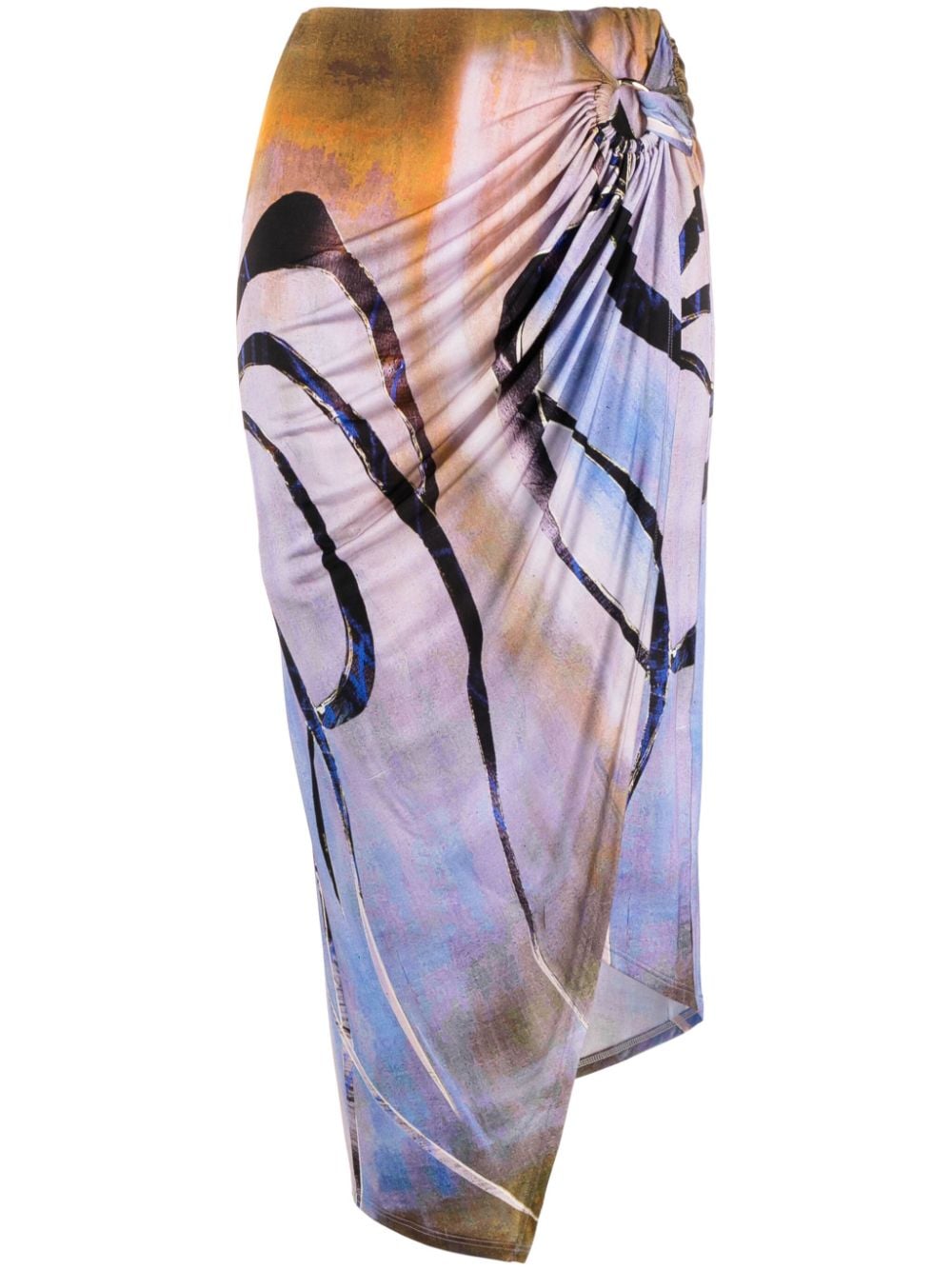 LOUISA BALLOU Louisa Ballou Asymmetric Printed Skirt