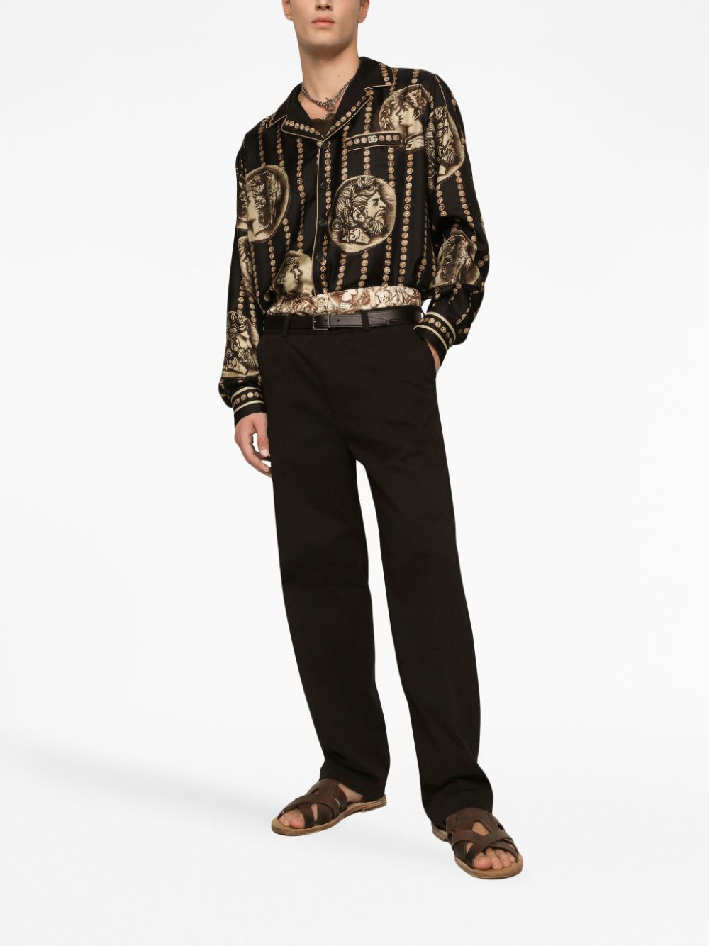DOLCE & GABBANA Dolce & Gabbana Front-Fastening Straight-Leg Trousers