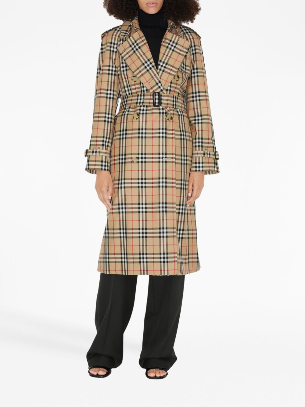 Burberry Vintage Check-Print Trench Coat - Neutrals - 23% Off