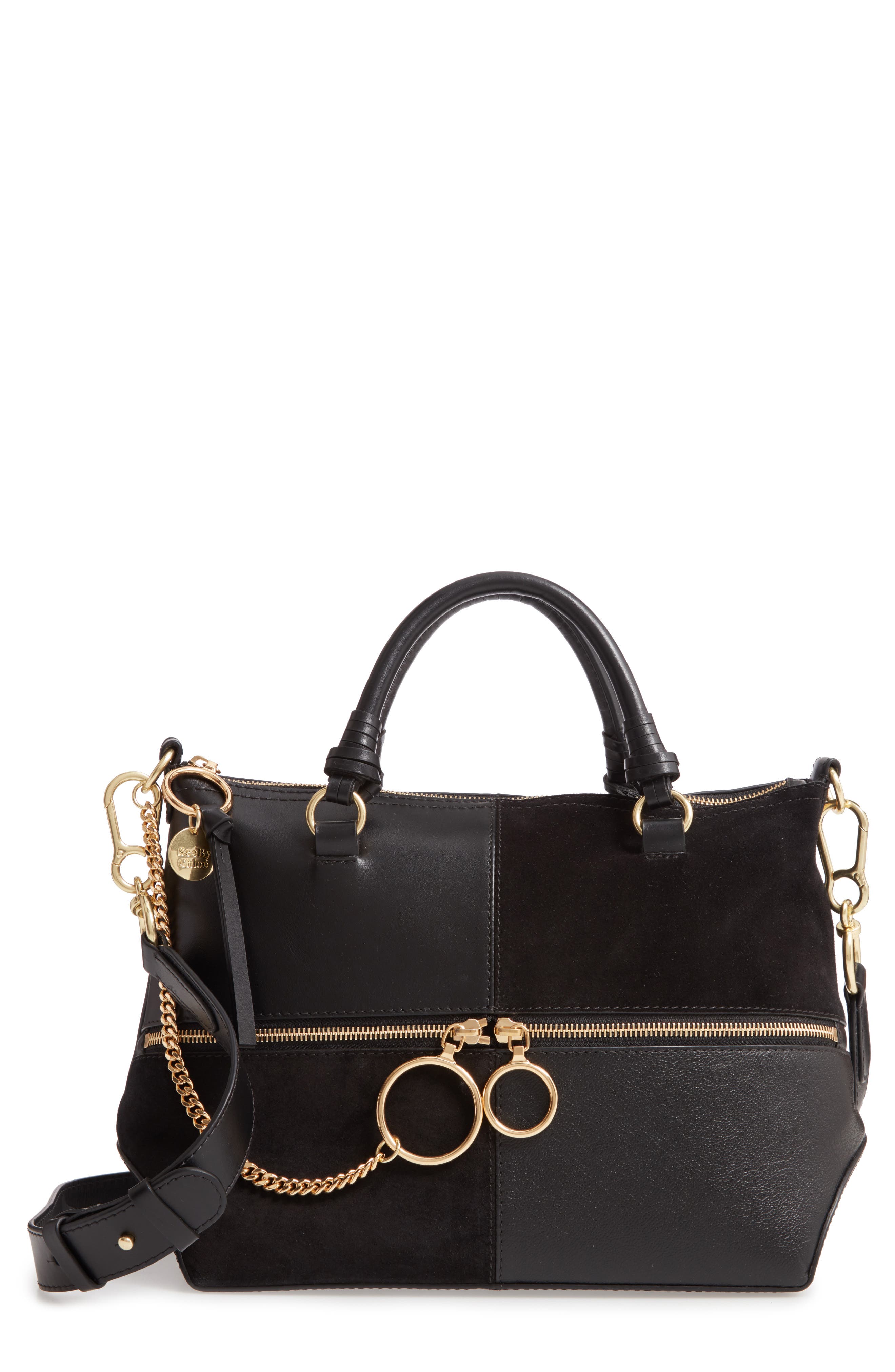 See By Chloé Emy Suede & Leather Satchel - Black | Editorialist