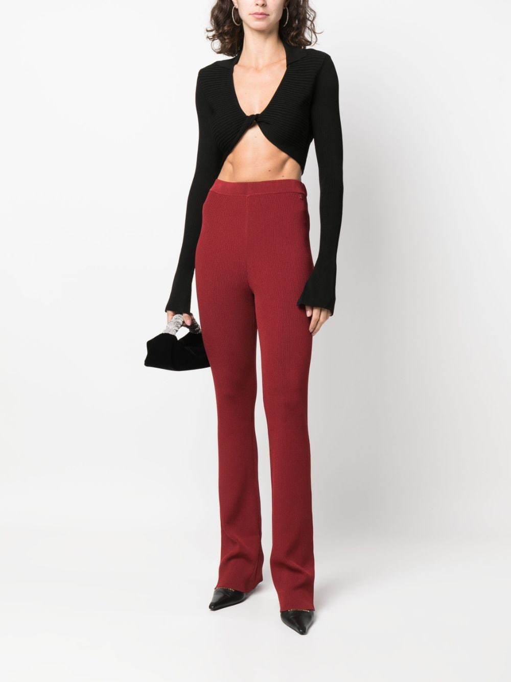 PATRIZIA PEPE Patrizia Pepe Ribbed Bootcut Trousers