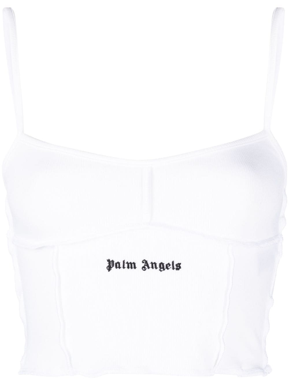 PALM ANGELS Logo-Embroidered Crop Top
