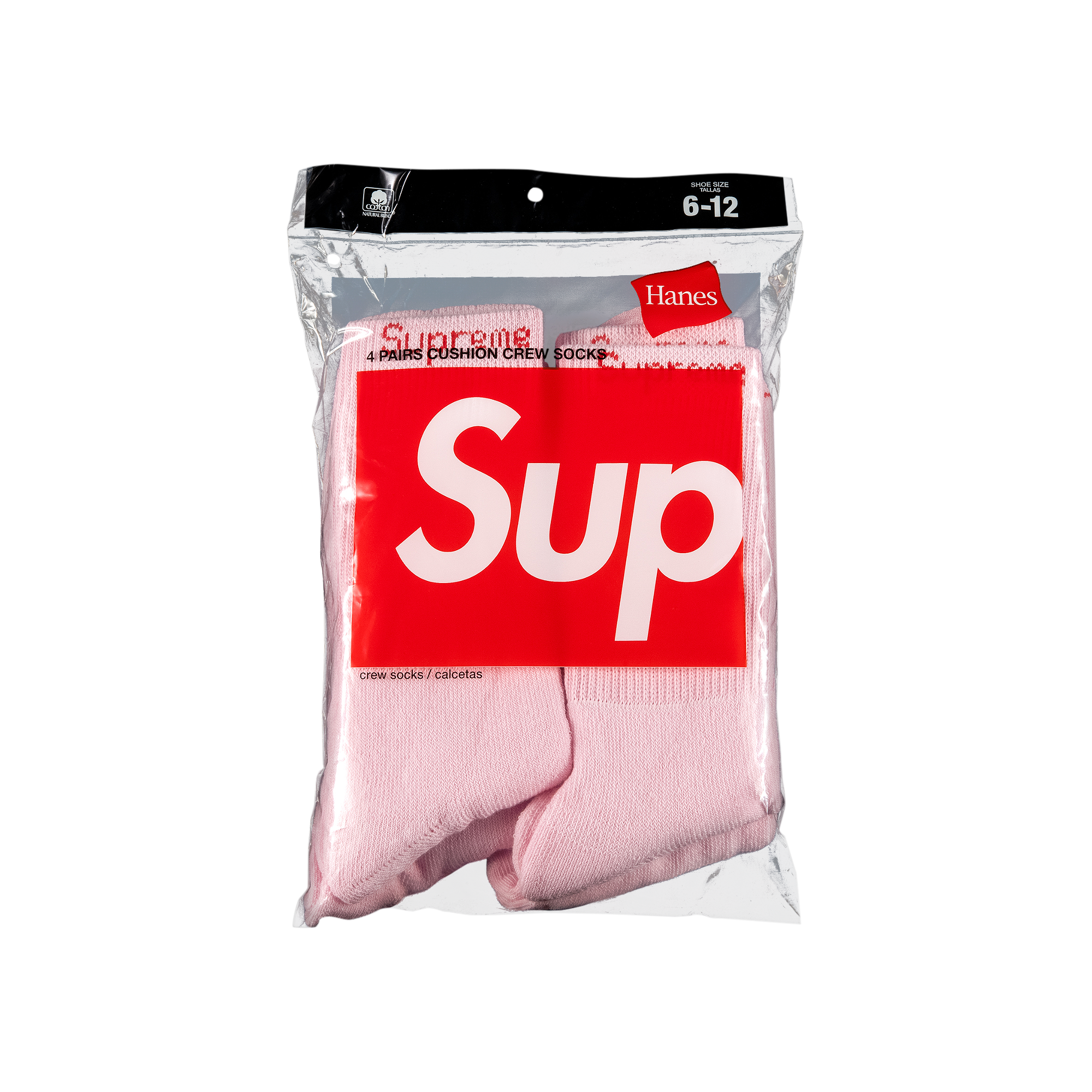 Supreme X Hanes Crew Socks - Pink | Editorialist