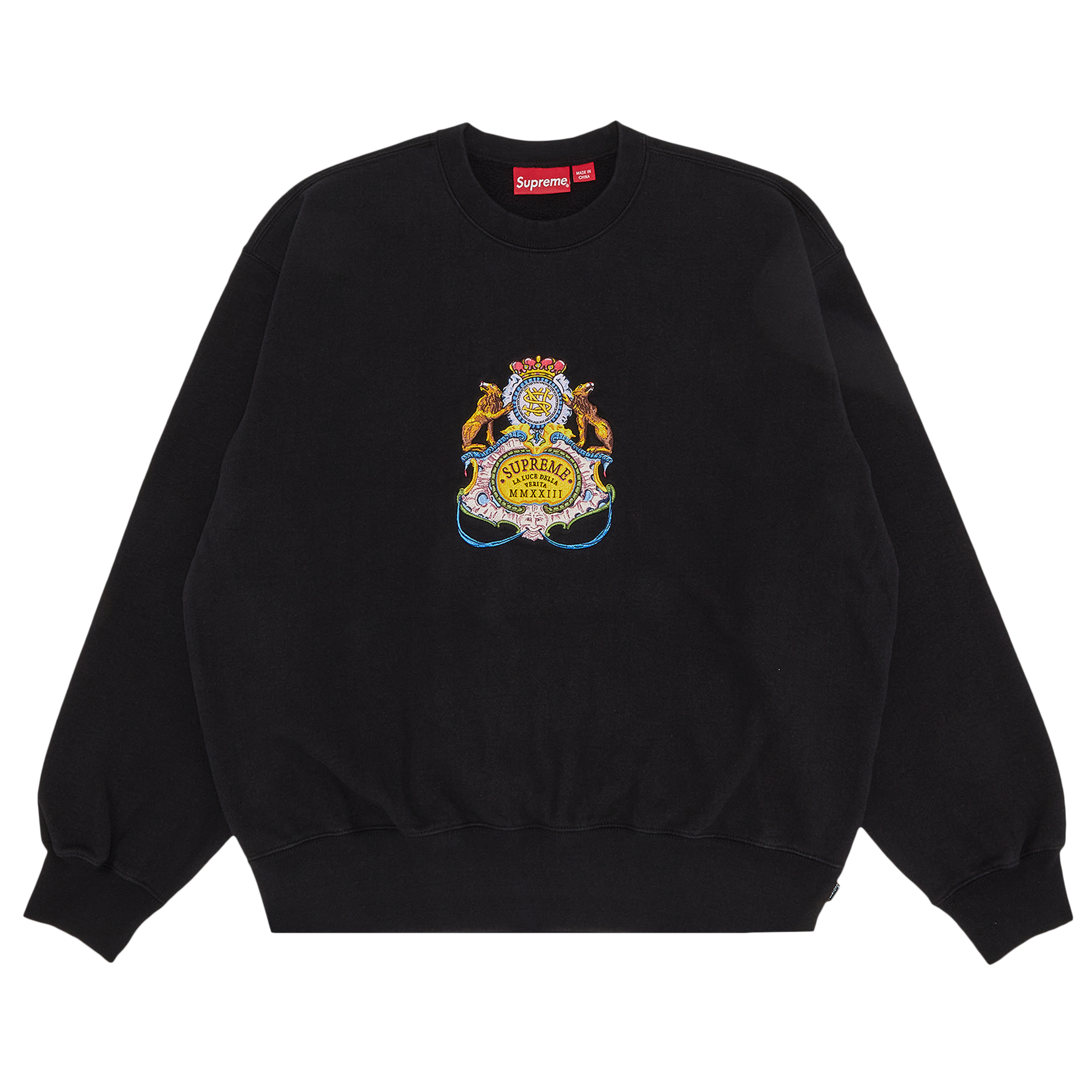 Supreme Crest Supreme Black And White Crew Neck Supreme Futura 