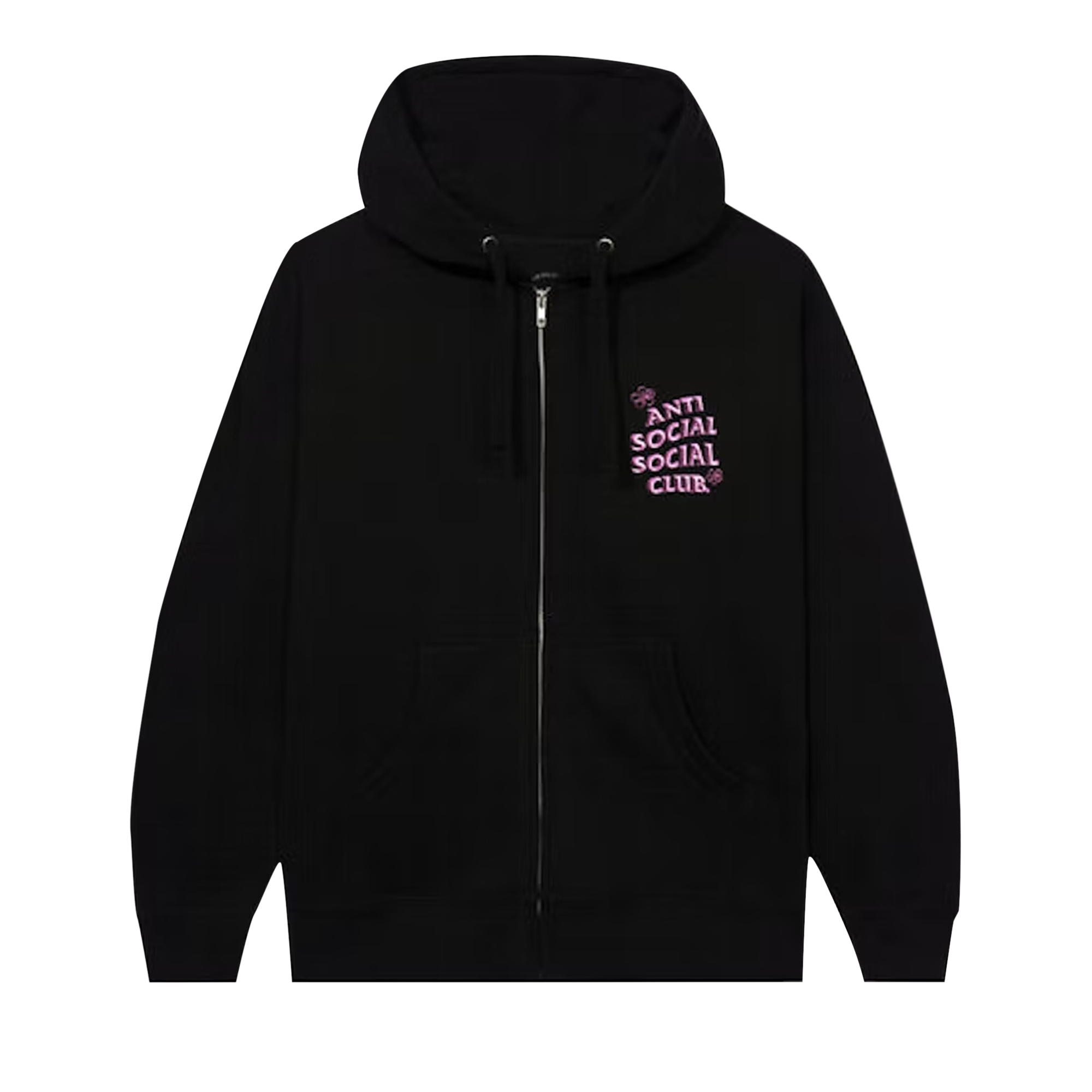 Anti Social Social Club Coral Crush Zip Up Hoodie - Black