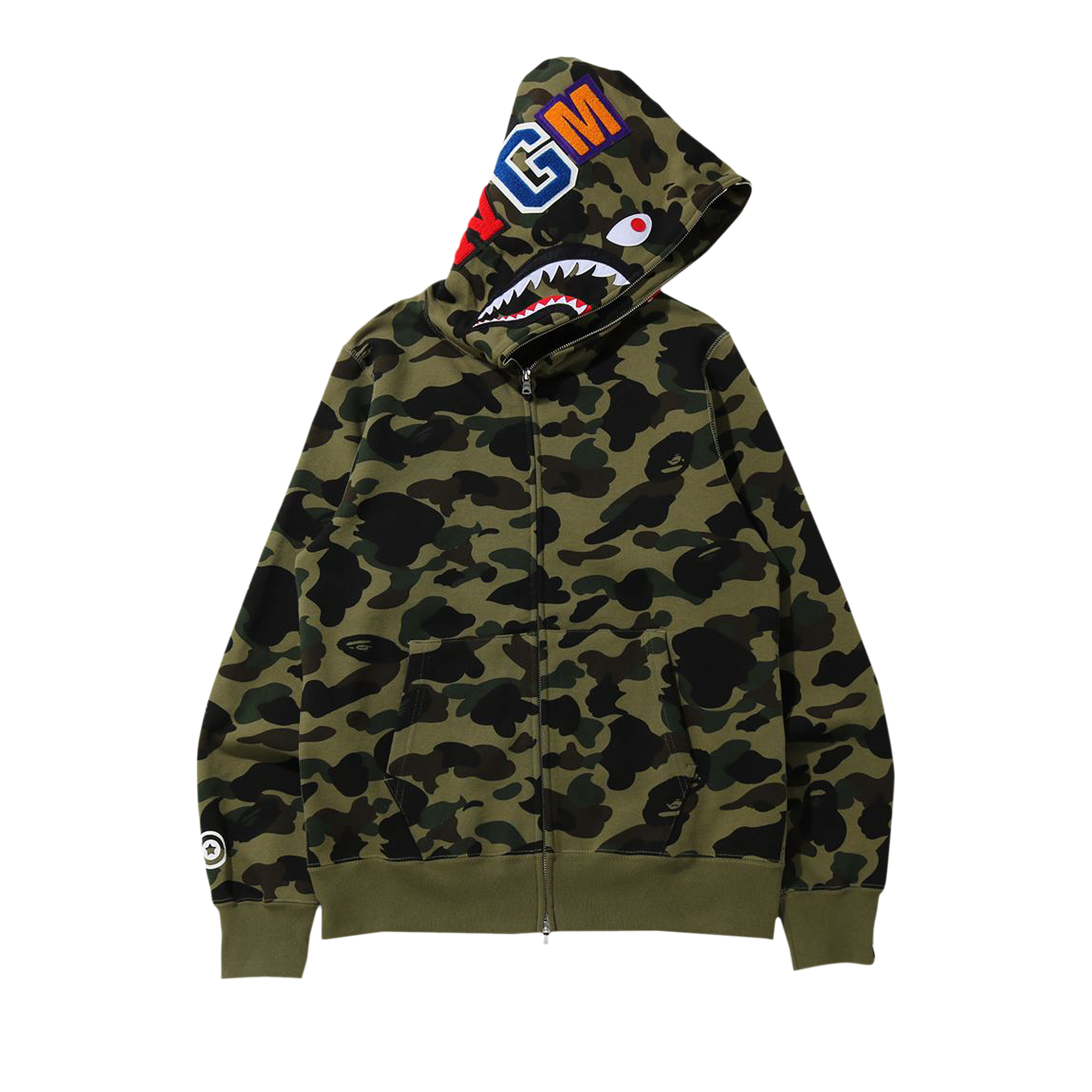 A Bathing Ape 1st Camo Shark Full Zip Hoodie - Green | Editorialist