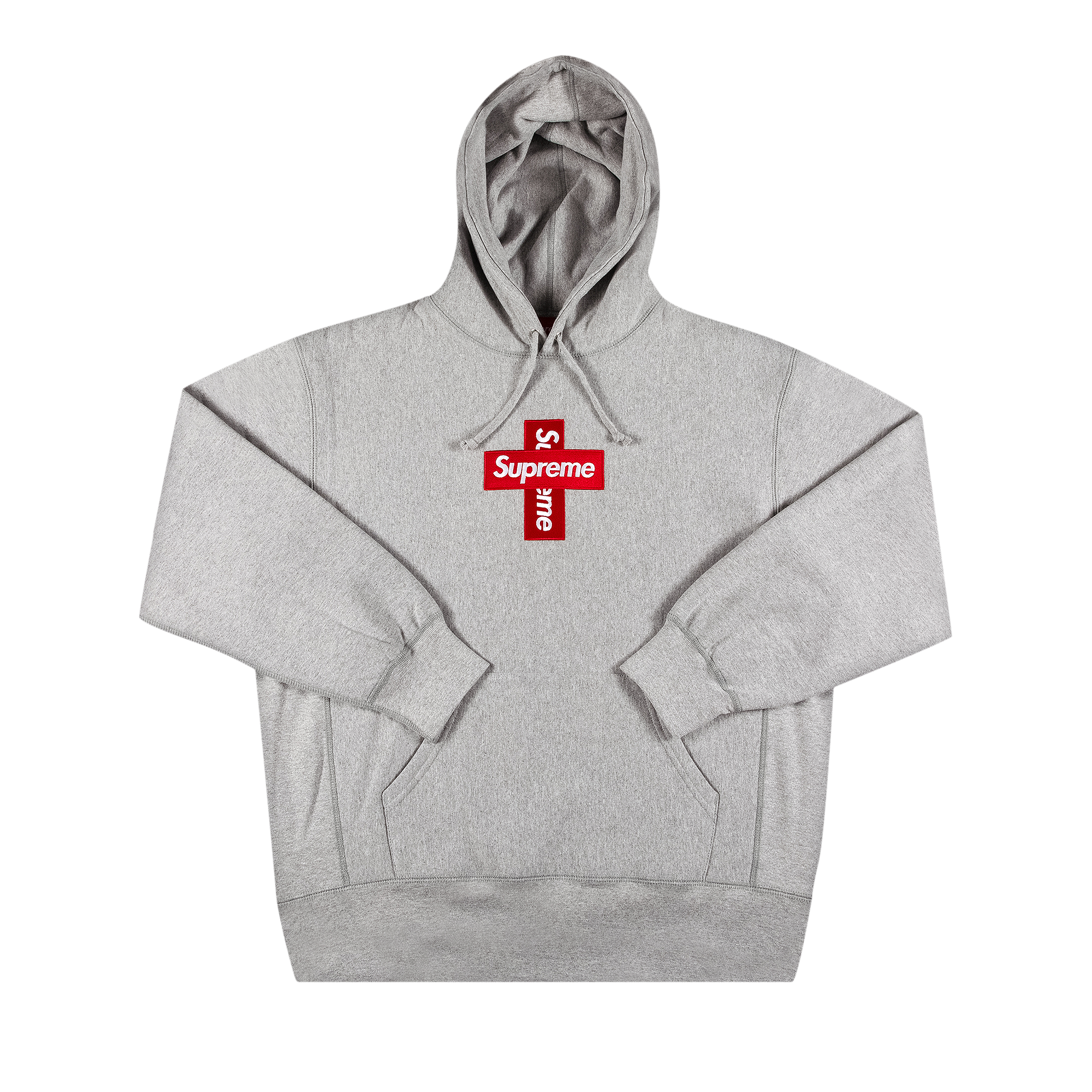 Supreme Cross Box Logo Hooded Sweatshirt - Grey | Editorialist