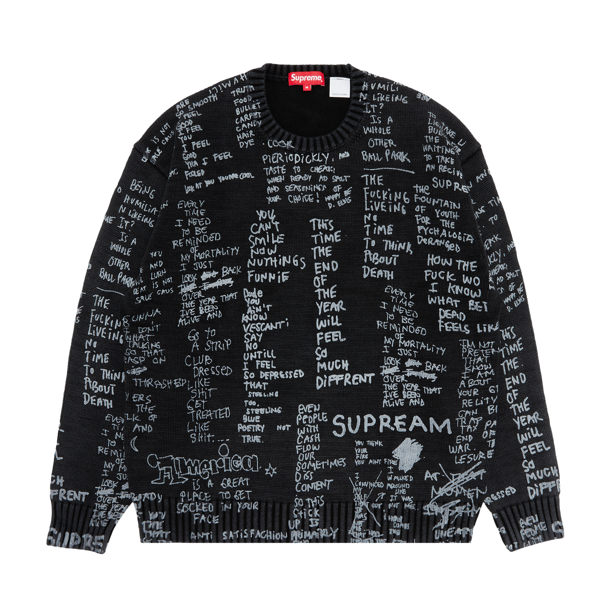 Supreme Gonz Poems Sweater - Black | Editorialist