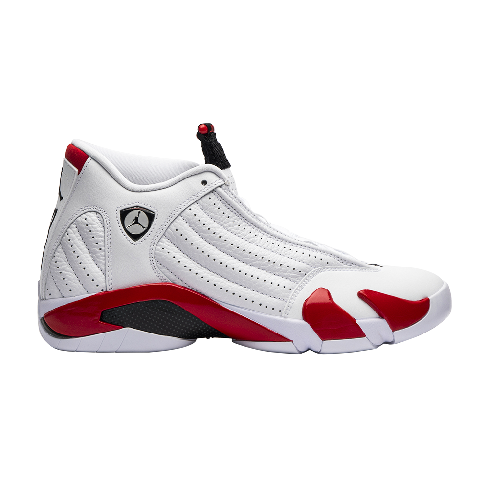 Jordan Men’s Athletic Shoes White and Red Retro Style Jordan 14 Candy cane 2019 Nike Air Jordan 14 Retro RIP Hamilton OG XIV 487471–100  main image 4