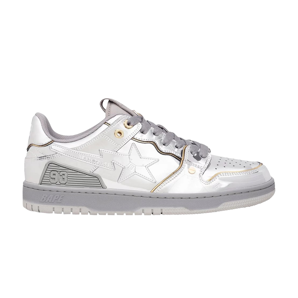 A Bathing Ape X Hajime Sorayama Sk8 Sta Sneakers - Silver  display picture 1