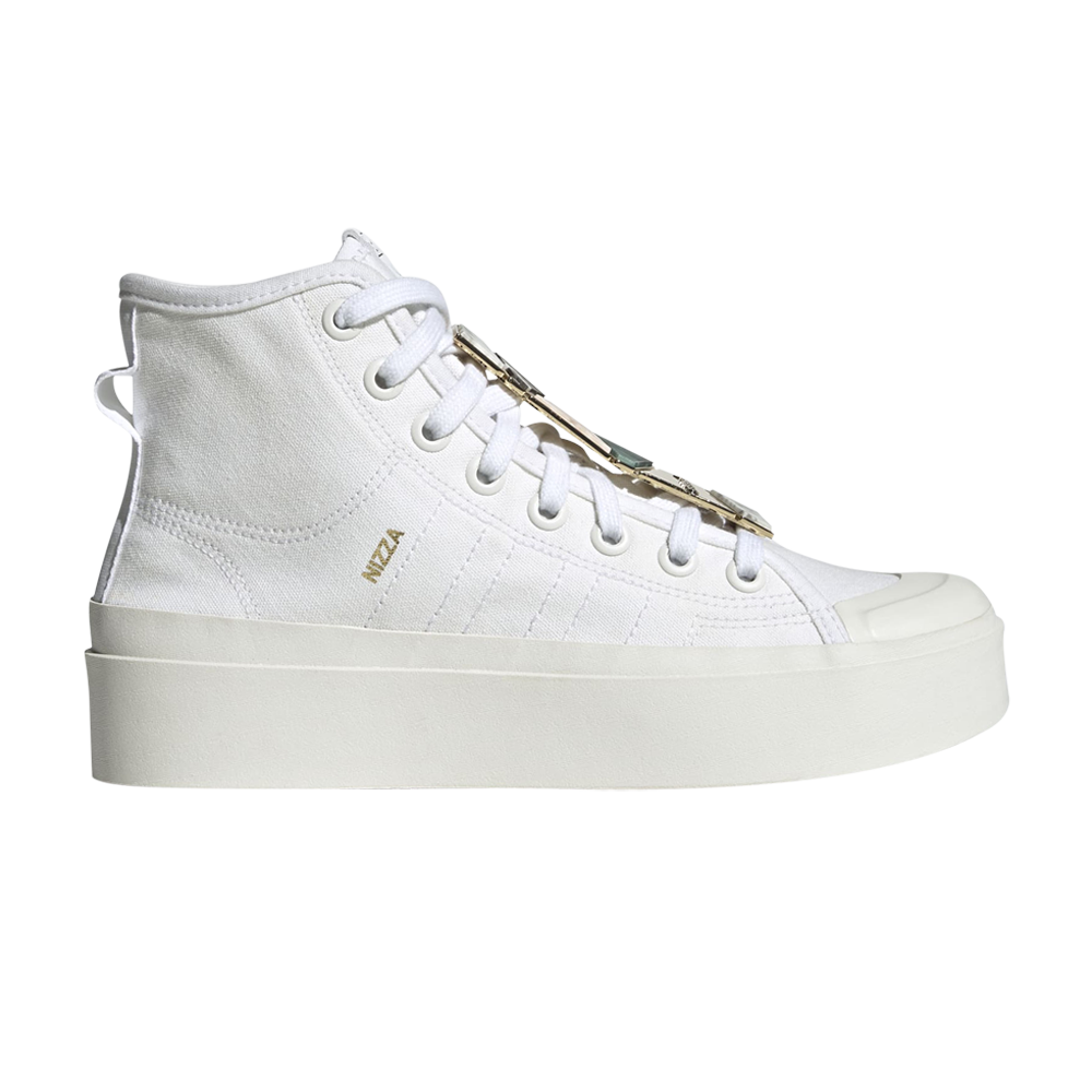 Adidas Nizza Bonega Mid Embroidered Floral Sneakers - White | Editorialist
