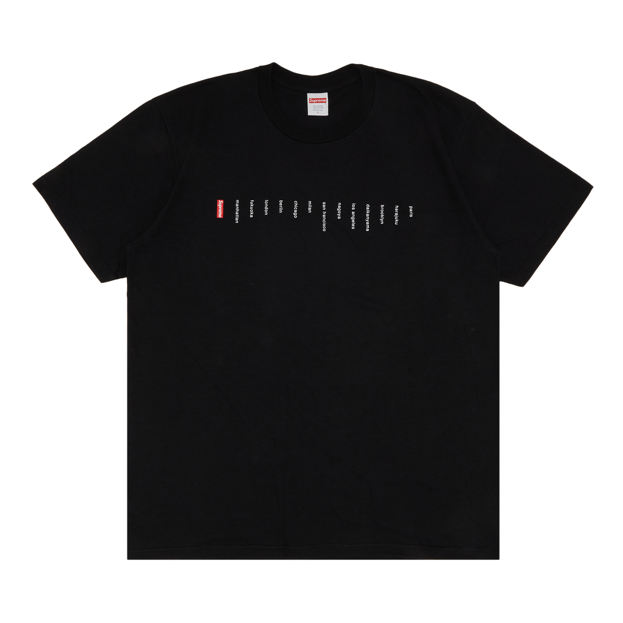 Supreme Fronts Tee - Black | Editorialist