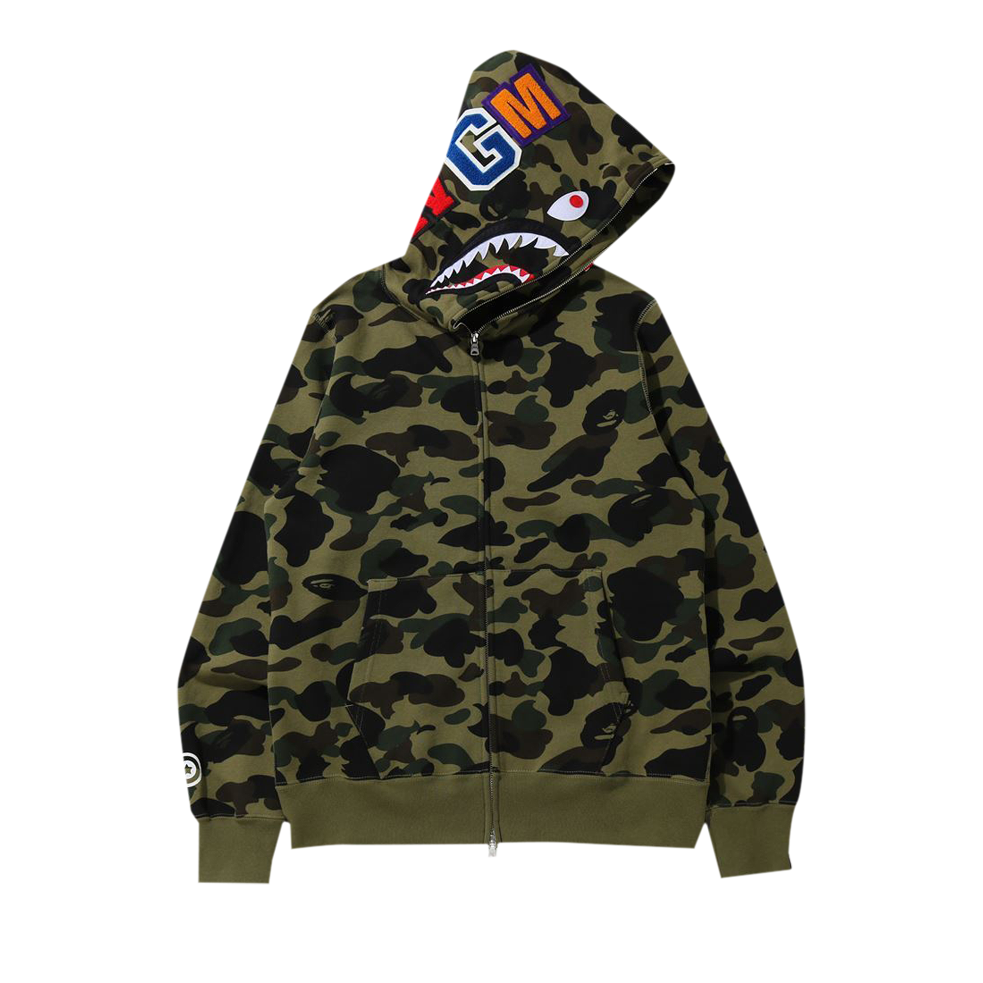 A Bathing Ape 1st Camo Shark Full Zip Hoodie - Green | Editorialist
