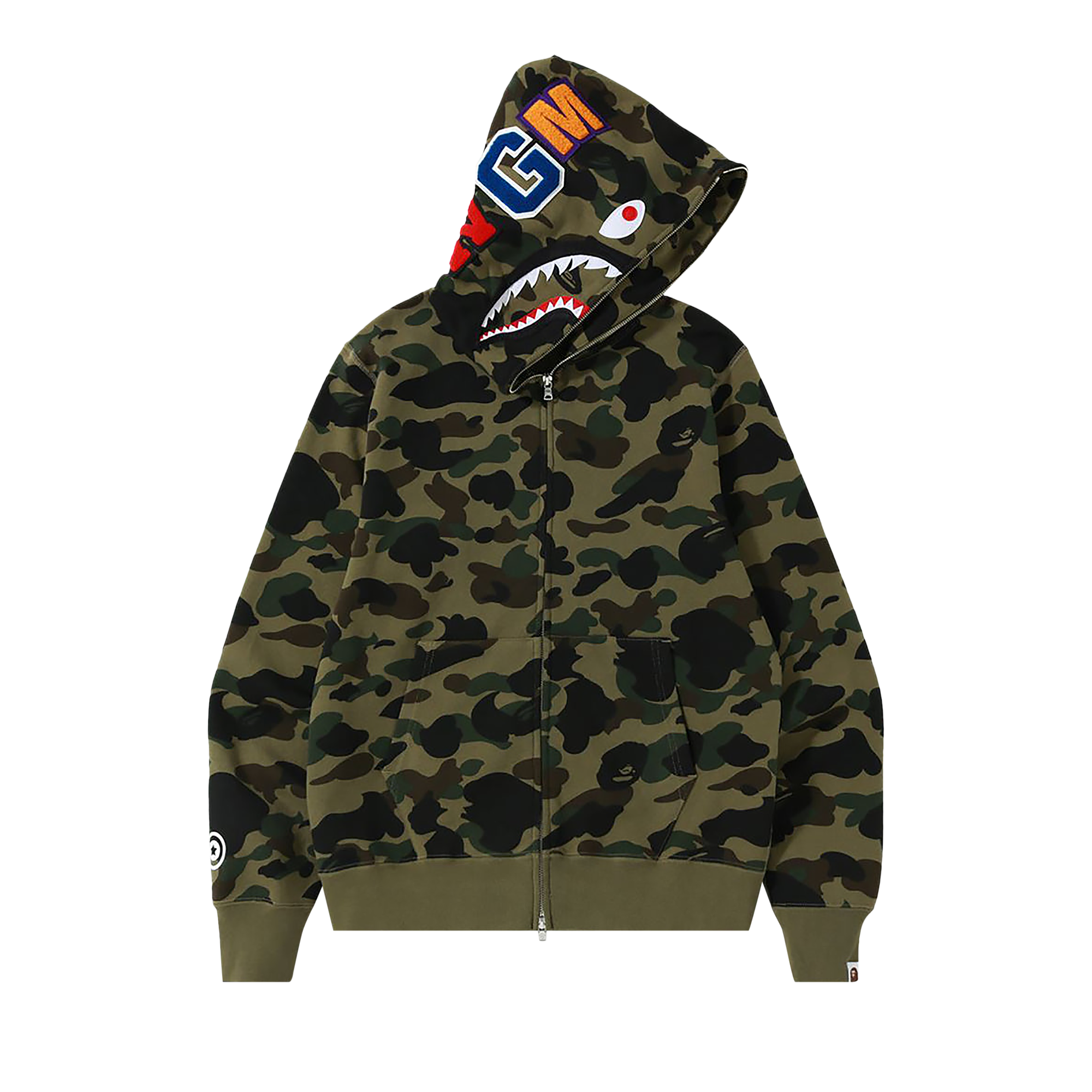 A Bathing Ape Camo Double Shark Full Zip Hoodie - Black | Editorialist