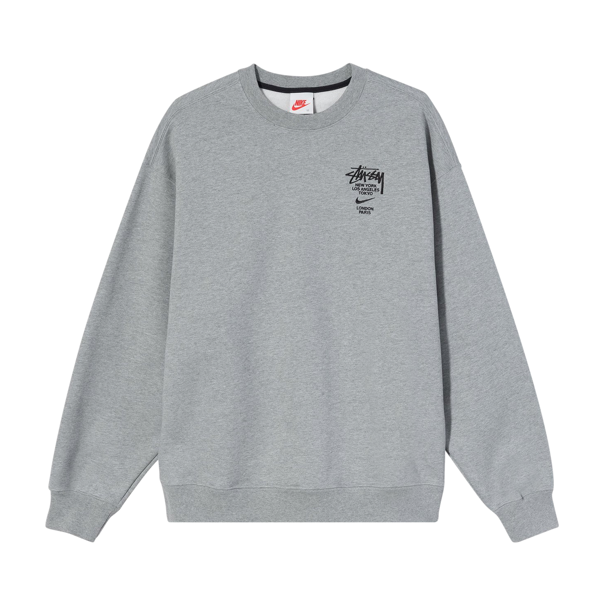 Nike X Stussy Nrg Zr Crew Fleece In Grey | Editorialist